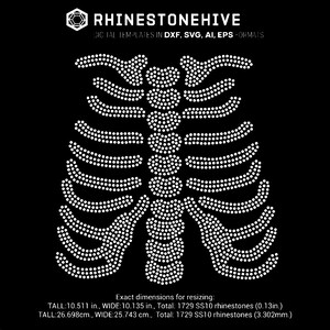 Skeleton Spine Rhinestone Template - Etsy
