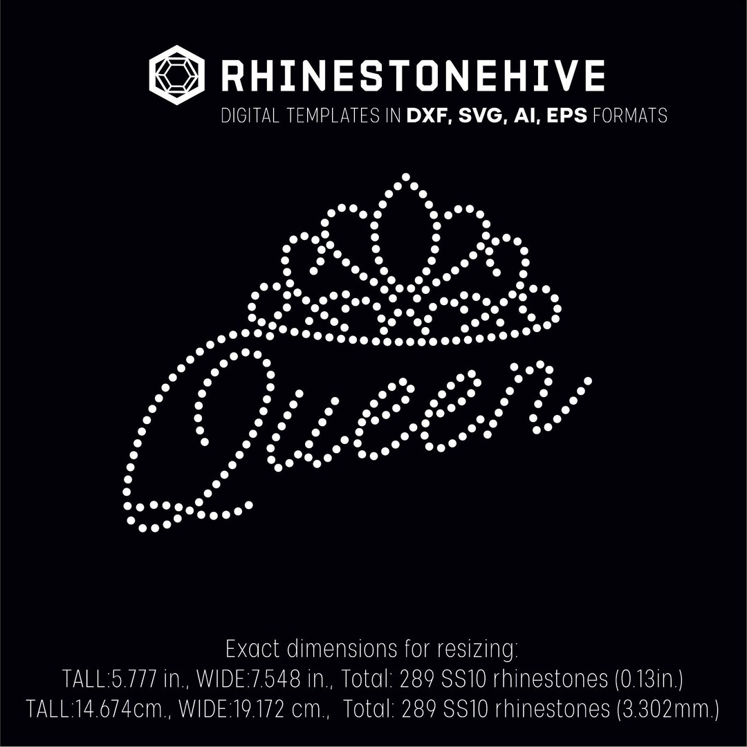 Queen Rhinestone Templates Digital Download, Svg, Eps, Png, Dxf - Etsy