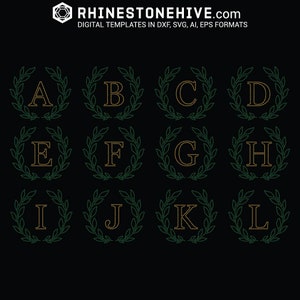 ALL Letters Laurel Wreaths Alphabet Digital Download, Svg, Eps, Png ...
