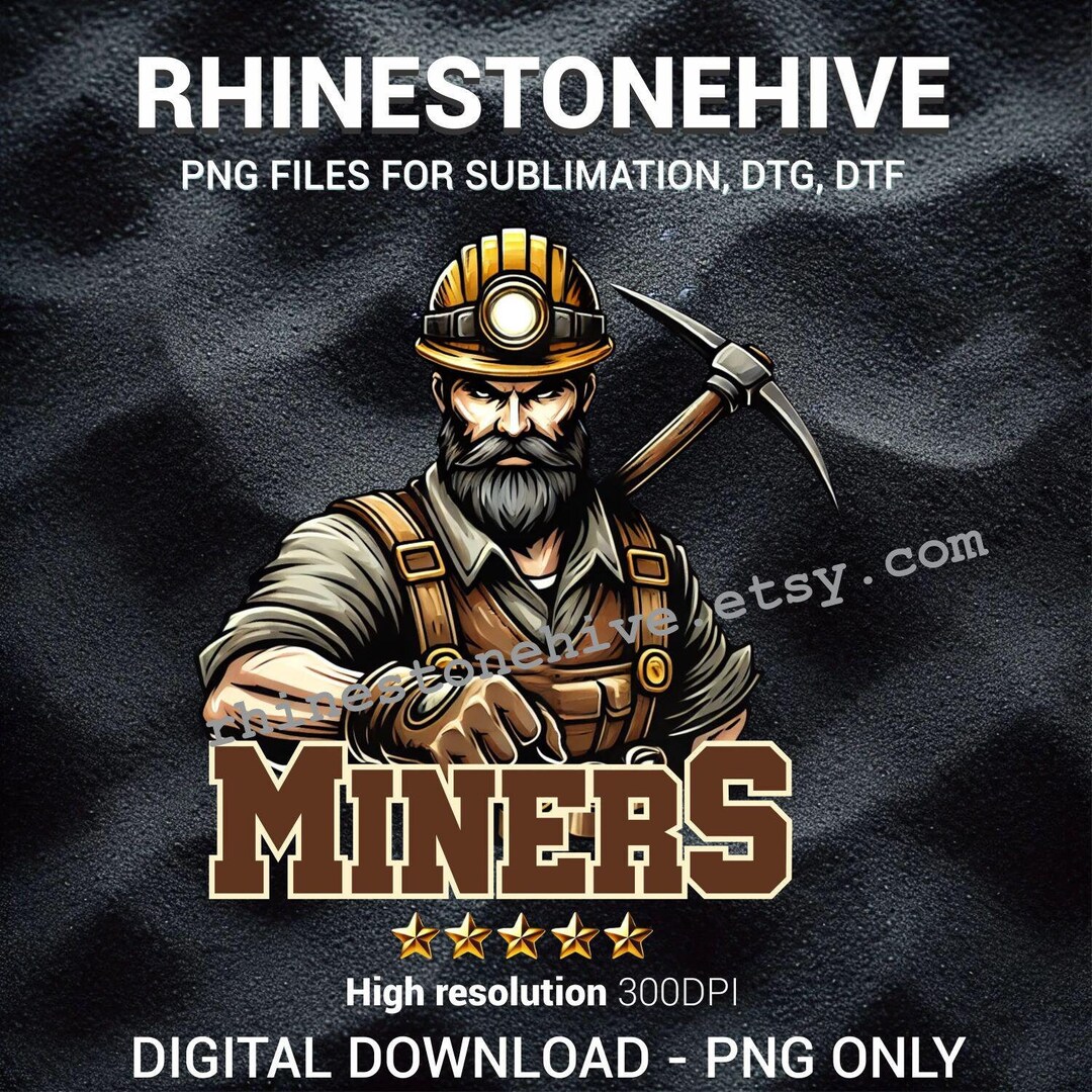 Fierce Miner Design:, Miners , Sublimation Design, Mascot Png, Sport ...