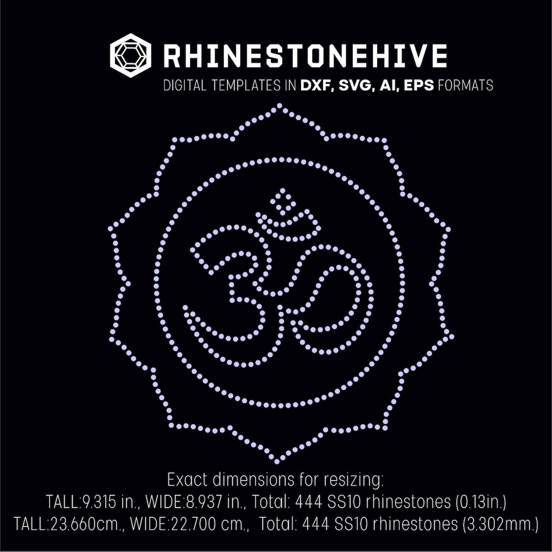 Ohm Sign Flower Rhinestone Template, Rhinestone Digital Download, Svg ...