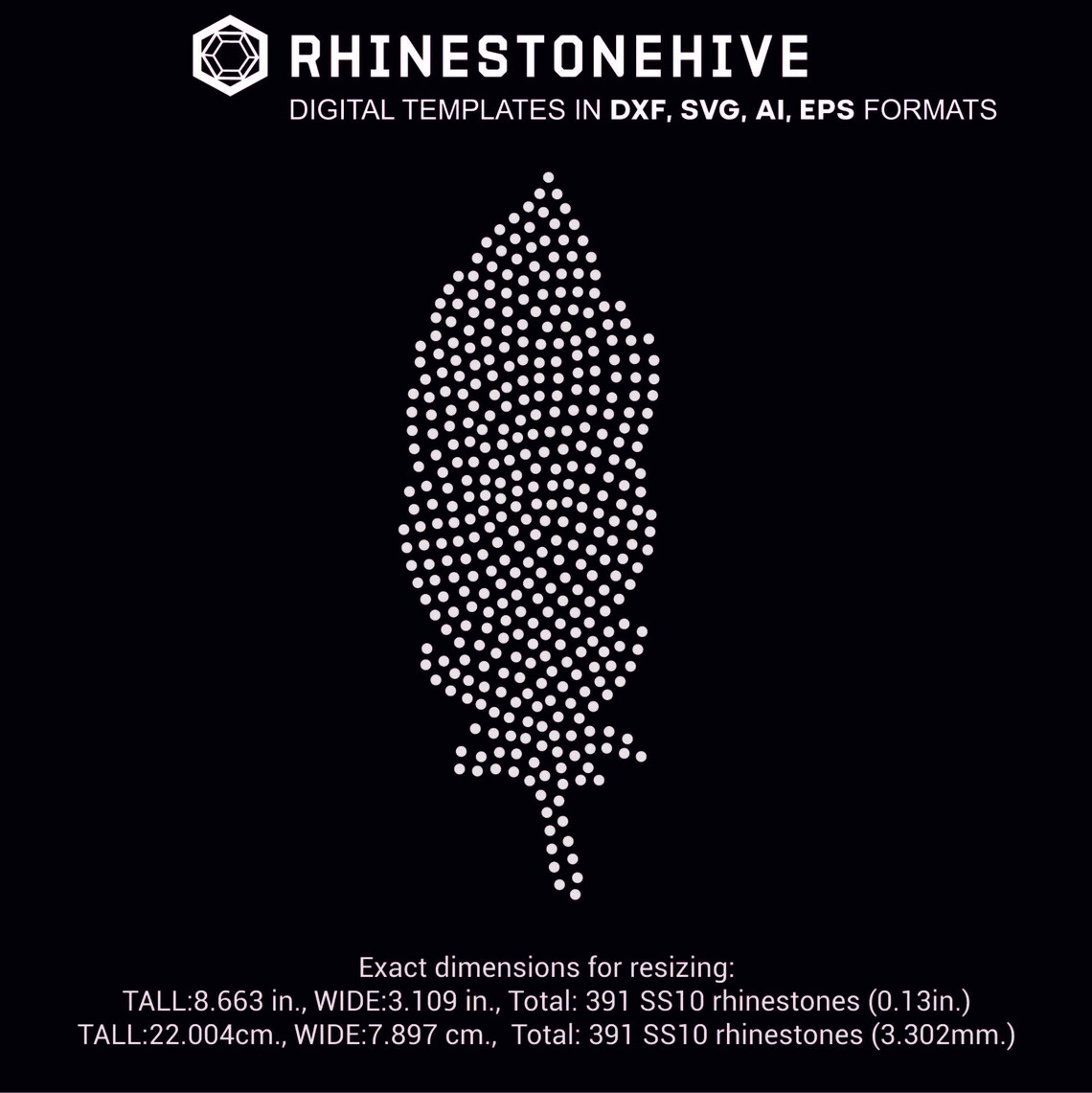6 Feathers Rhinestone Template Digital Download Svg Eps - Etsy