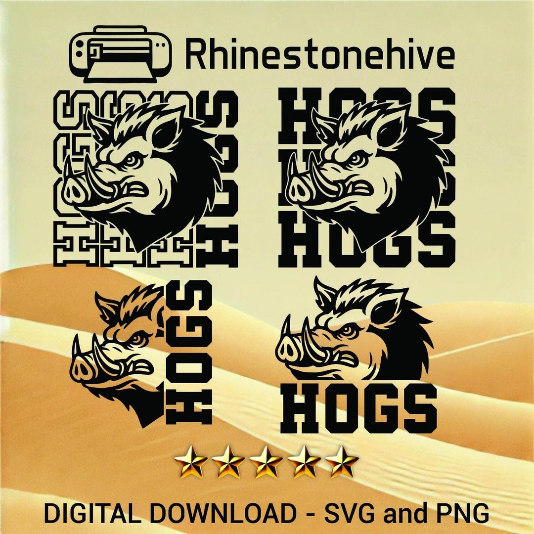 HOGS Mascot Logos – Premium Digital Artwork in SVG & PNG 4 Designs ...