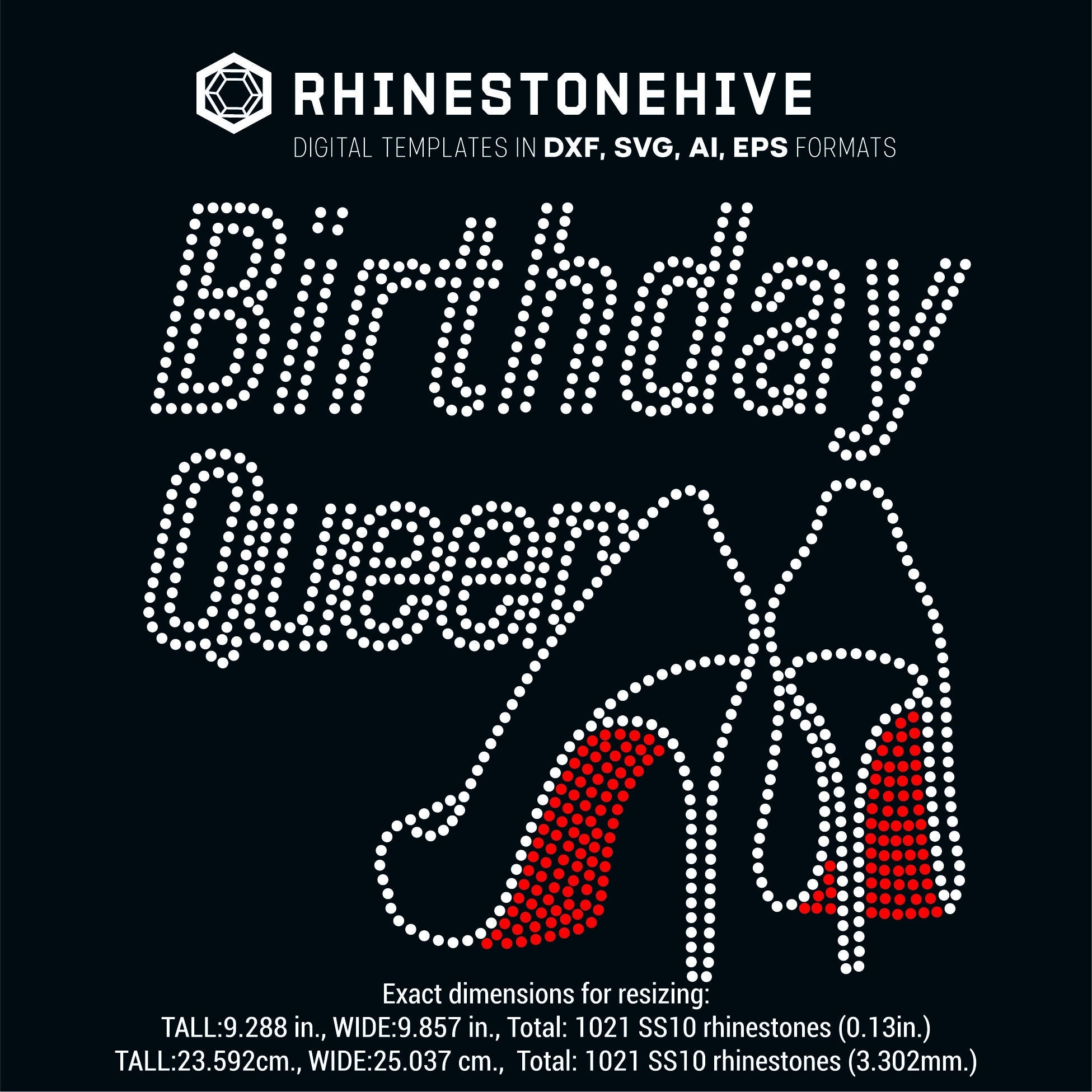 Birthday Queen High Heels Rhinestone Template Digital - Etsy
