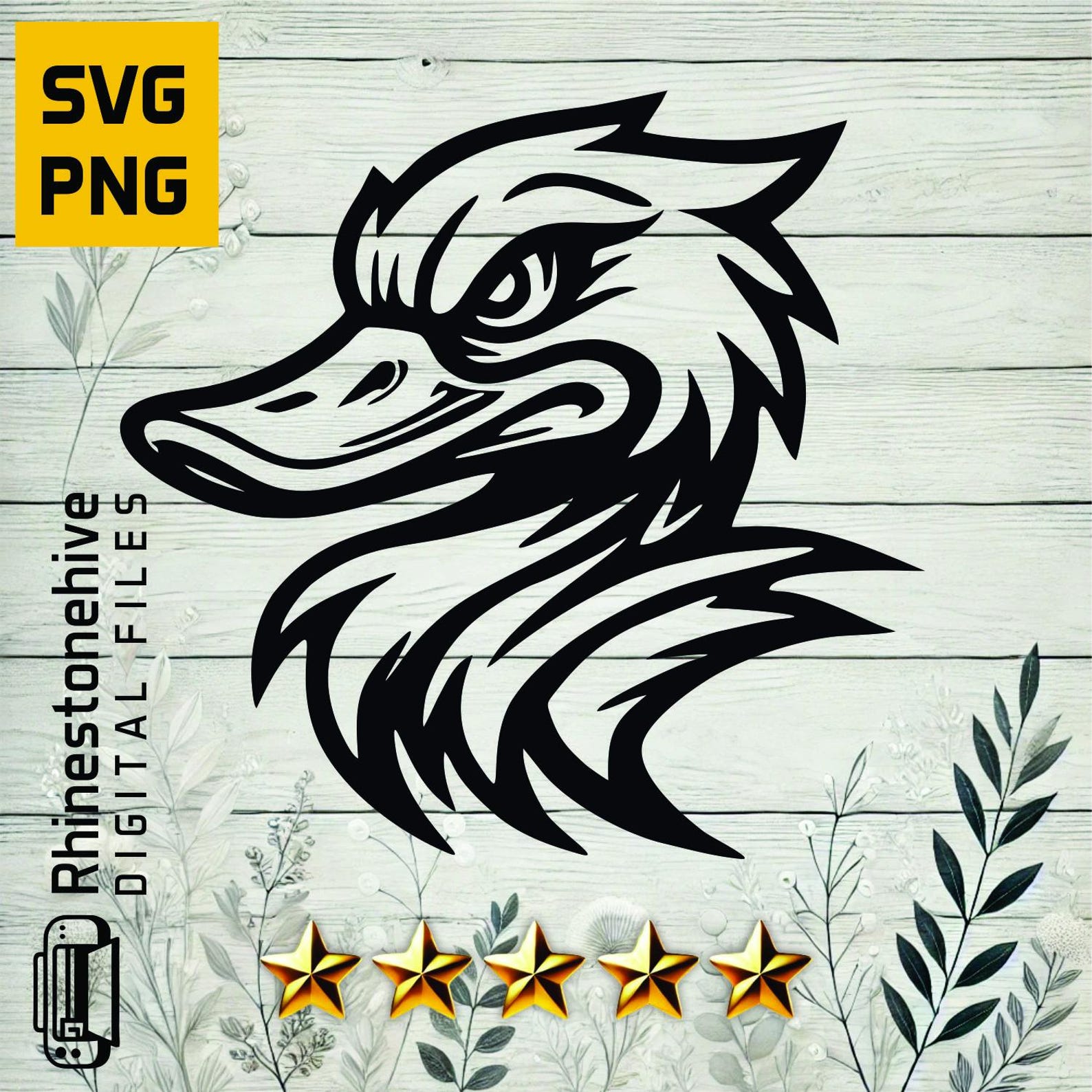 Fierce Duck Head Logo - Bold and Aggressive Mascot Design (SVG, PNG), T ...