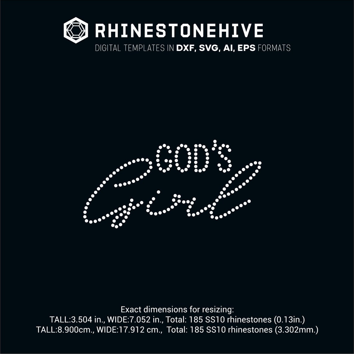 God's Girl Rhinestone Template Digital Download Svg Eps - Etsy