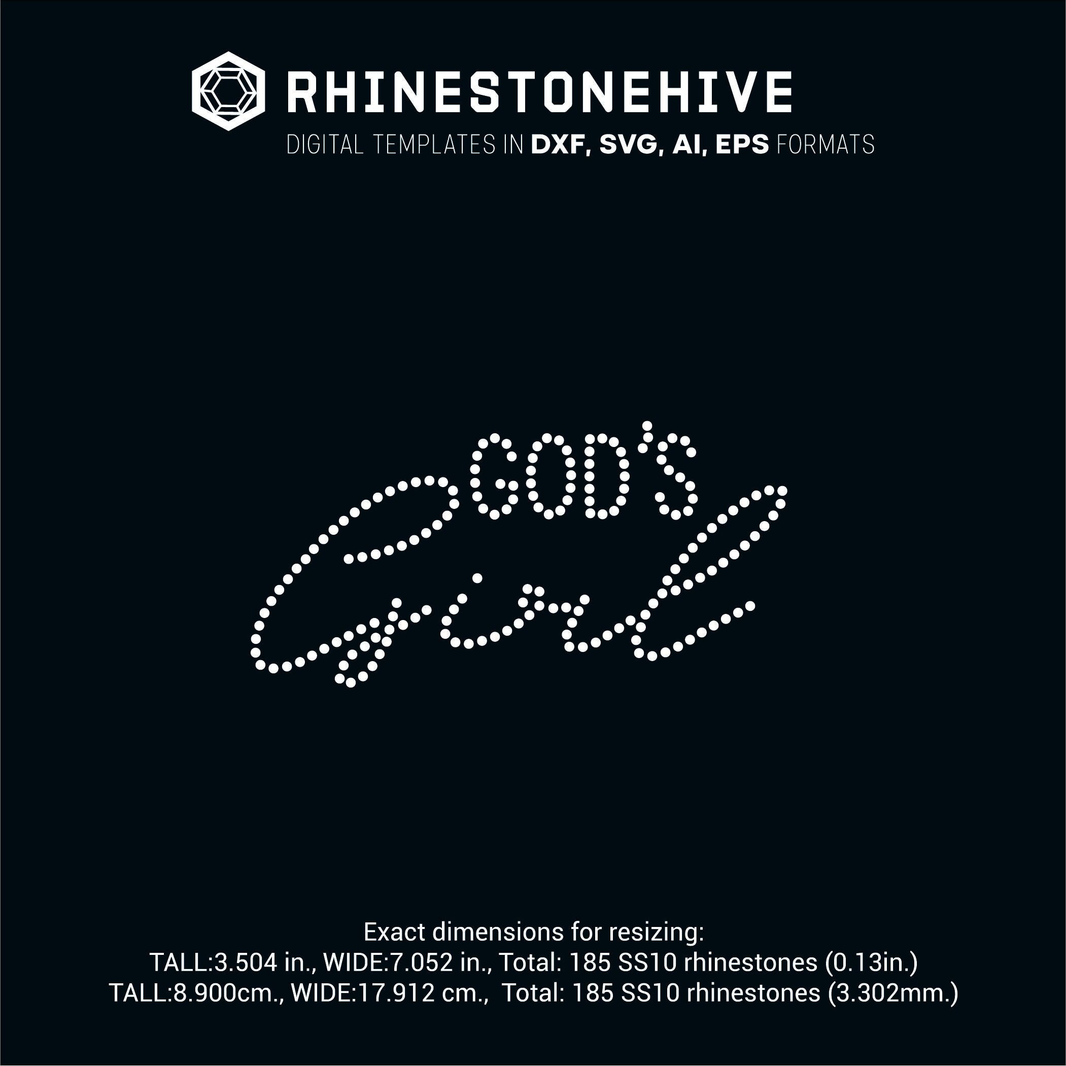 God's Girl rhinestone template digital download svg eps | Etsy