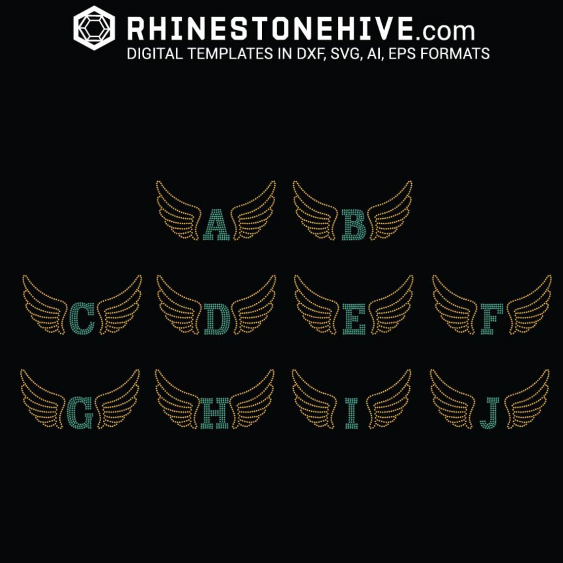 ALL Letters Wings Alphabet Digital Download, Svg, Eps, Png, Dxf ...