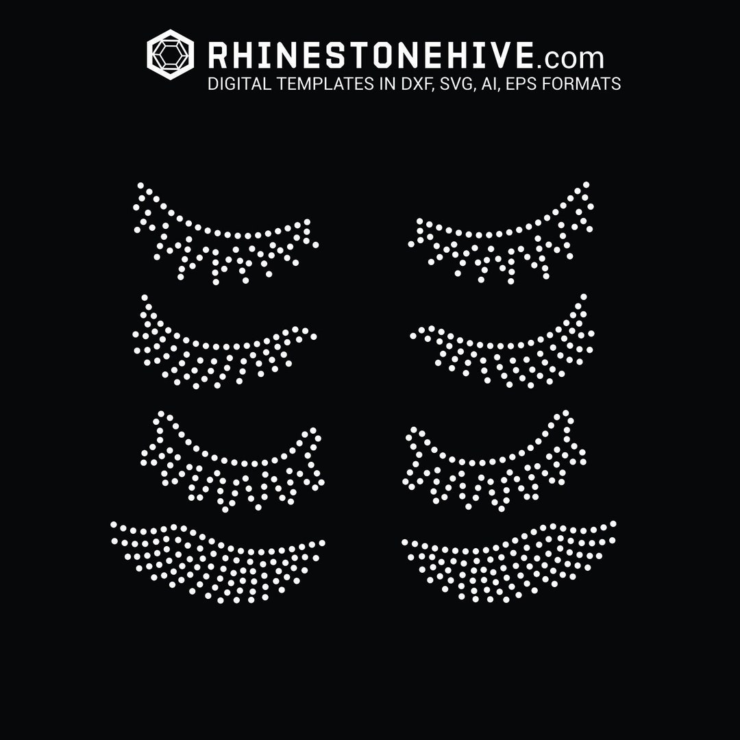 Rhinestone Eyelashes Template – SS10 SVG PNG | Bling Lash Design for ...