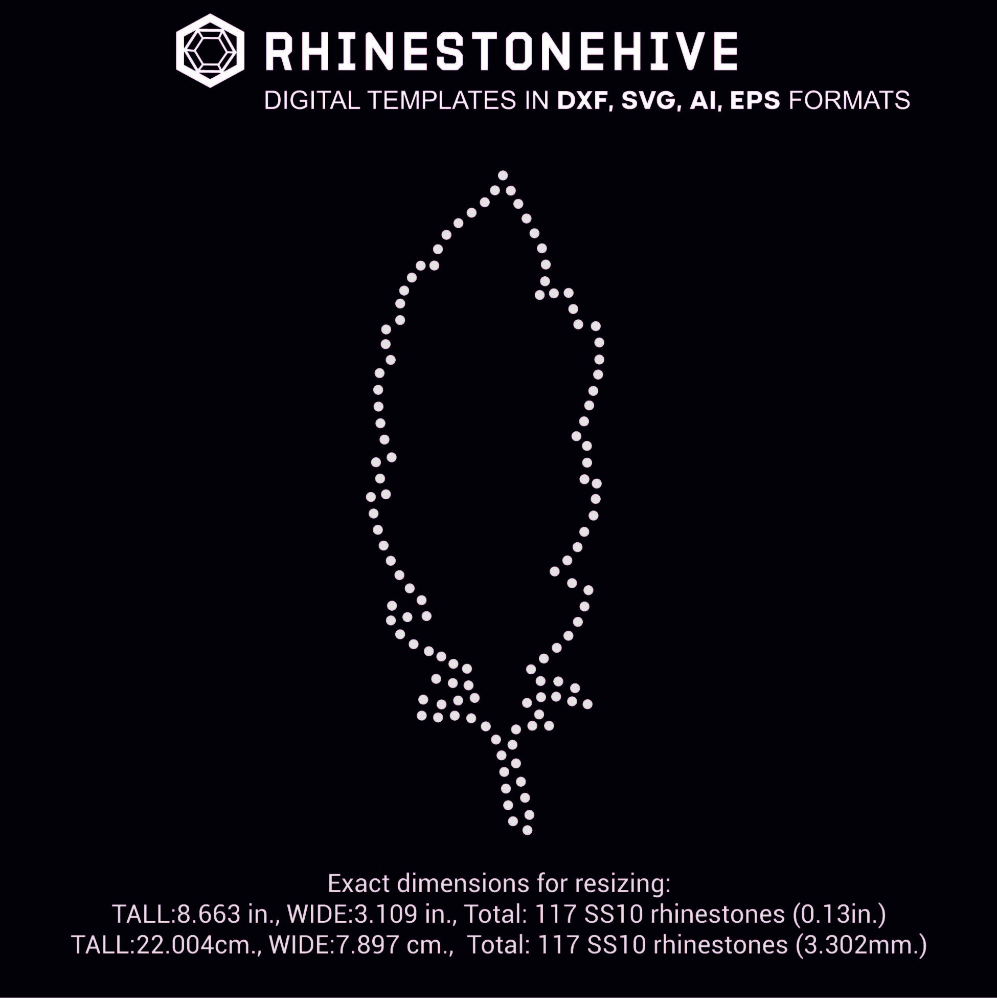 6 Feathers Rhinestone Template Digital Download Svg Eps - Etsy