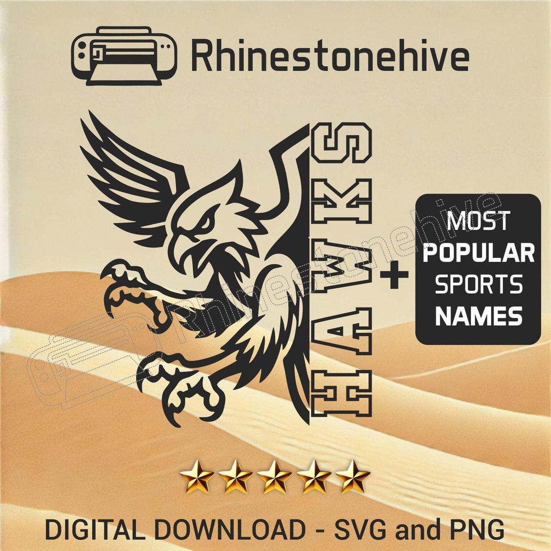 Fierce Hawks Design, Hawks , SVG, Mascot SVG, Png, Sport Png, T-shirt ...