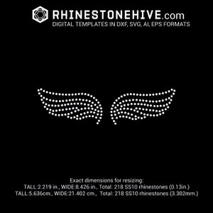 Angel Wings Rhinestone Templates Digital Download Svg Eps - Etsy