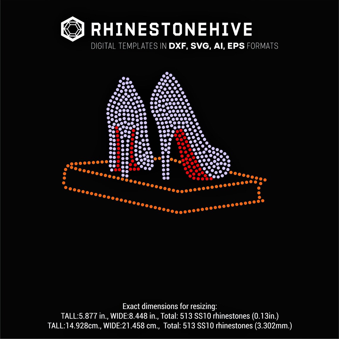 High Heels and Book Bible Rhinestone Template Digital - Etsy