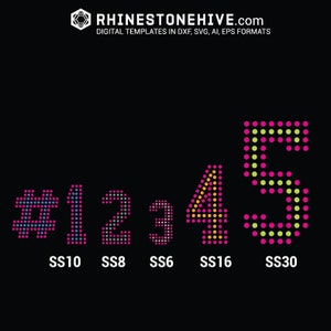 5 SIZES Digits, Numbers 0-9 2 COLOR Ss6 Ss8 Ss10 Ss16 Ss30 Size ...