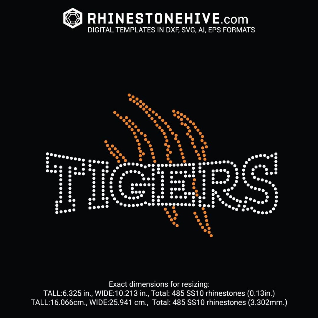 TIGERS With Scratches Rhinestone Templates, Cheerleader, Fan, Leotard ...