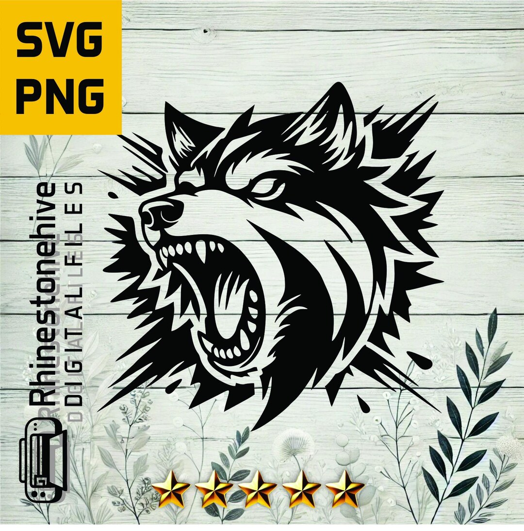 Roaring Wolf SVG | Fierce Howling Mascot for Cricut, Laser, | Cut File ...