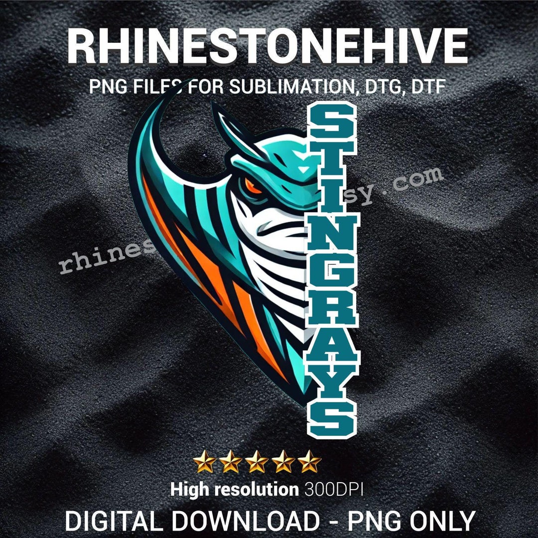 Fierce Stingray Face Design, Stingrays, Sublimation Design, Mascot Png ...