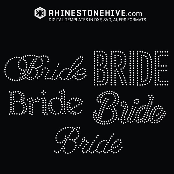 Bride words rhinestone template digital download svg eps | Etsy