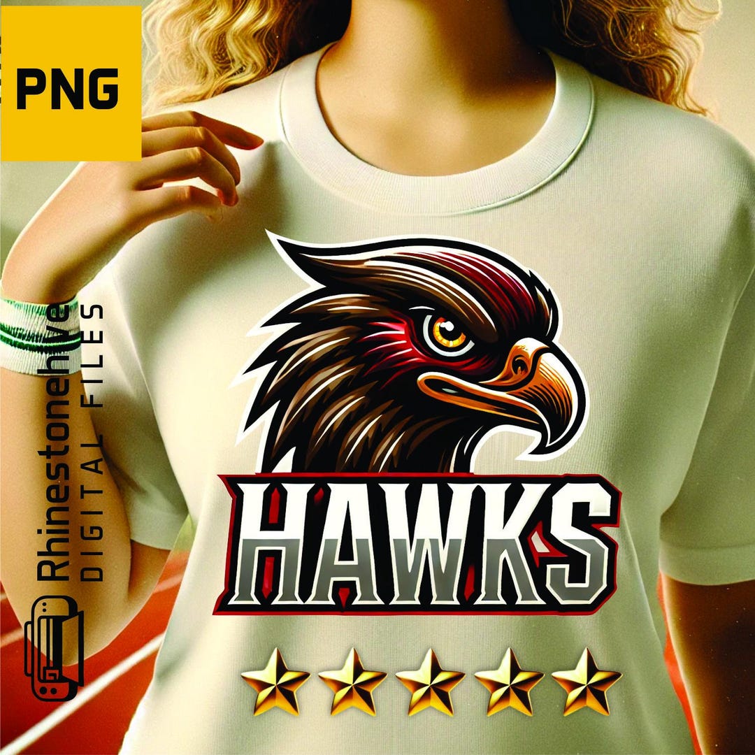 Hawks Mascot PNG – Bold Hawk Head Logo | DTF, DTG, Sublimation ...