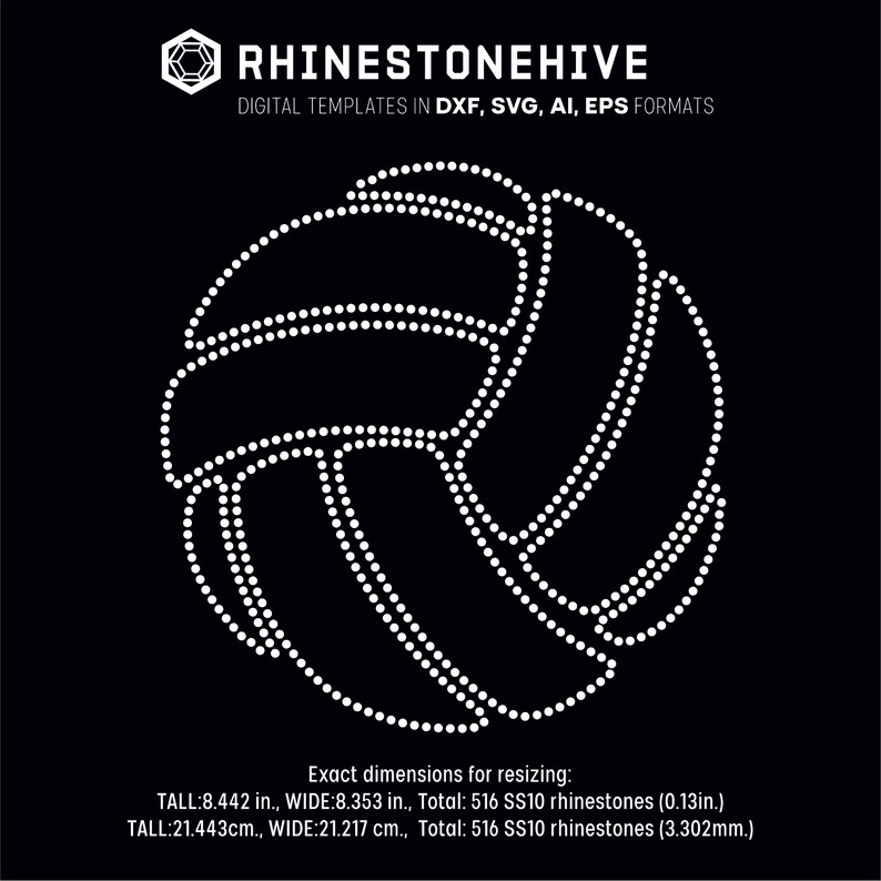 BUNDLE: Volleyball LOVE Ball Filled Outline Rhinestone Template Digital ...
