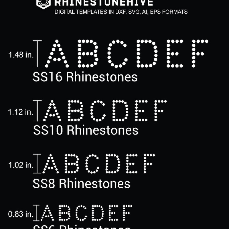 Ss8 Rhinestone Font - Etsy
