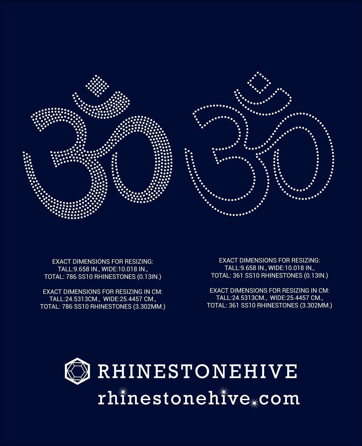 Om Ohm Om Symbol Meditation Yoga Rhinestone Template - Etsy