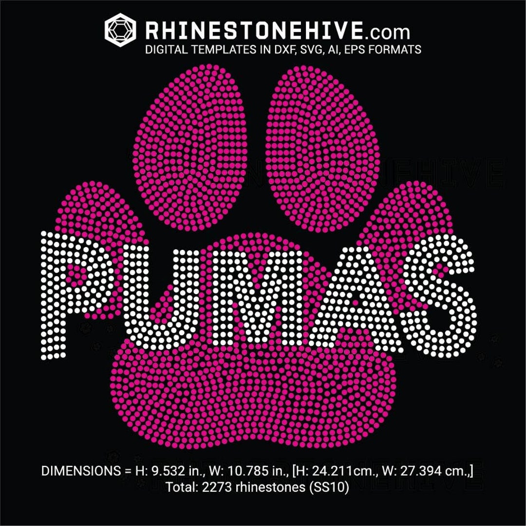 Pumas With Paw Rhinestone Templates, Cheerleader, Fan, Leotard ...