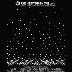 12in. Scattered Pattern 1 With Ss10 and Ss16 Rhinestone Template ...