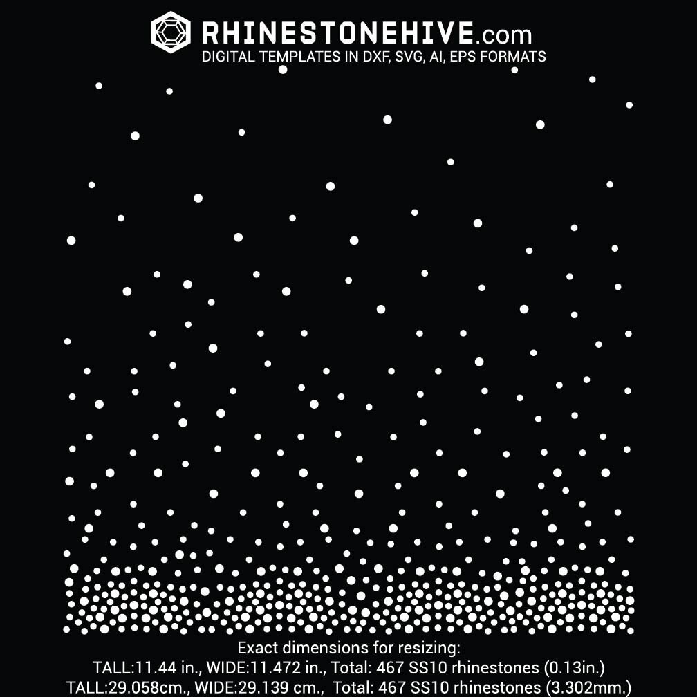 Scattered Rhinestone Template, SS10 SS16, Gradient Design (digital ...