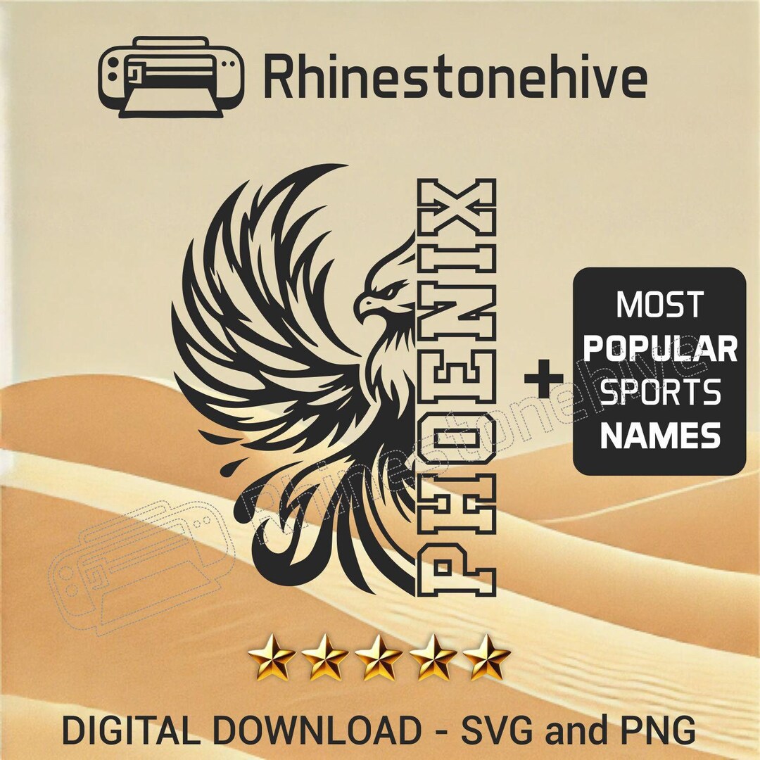 Rising Phoenix Design, Phoenix , SVG, Mascot SVG, Png, Sport Png, T ...