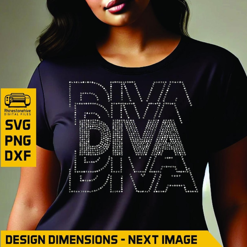 DIVA Rhinestone SVG Template | SS10 Bling Design (digital Download) - Etsy
