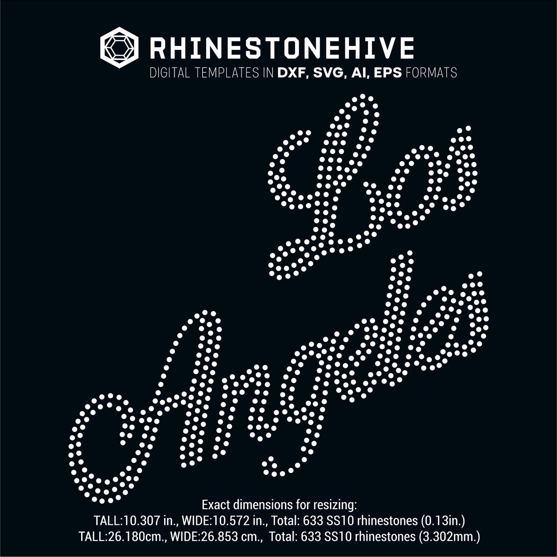 Los Angeles Rhinestone Template Digital Download Svg Eps - Etsy