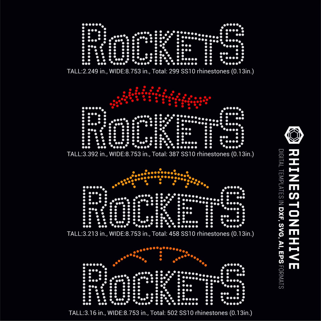 Rockets Sport Team Baseball, Football, Basketball Rhinestone Templates ...
