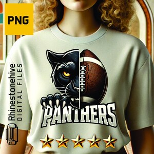 Panthers Mascot PNG – Half Panther, Half Football Logo for DTF, DTG ...