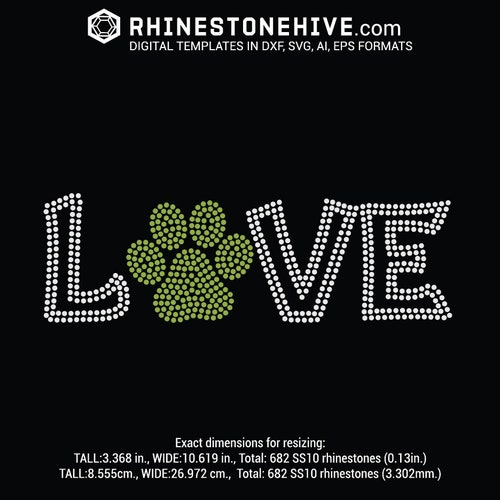 2 Layer SS10 Rhinestone Paw Template - Etsy