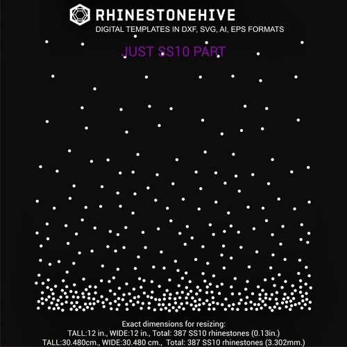 12in. Pattern Scattered Gradient Rhinestone Template - Etsy