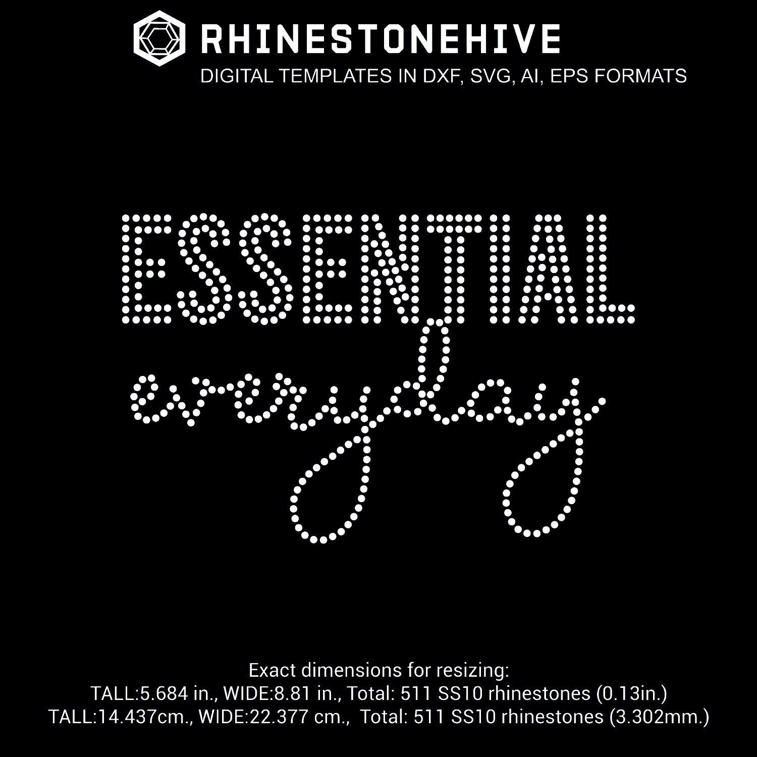 ESSENTIAL Everyday Rhinestone Template Digital Download Svg - Etsy