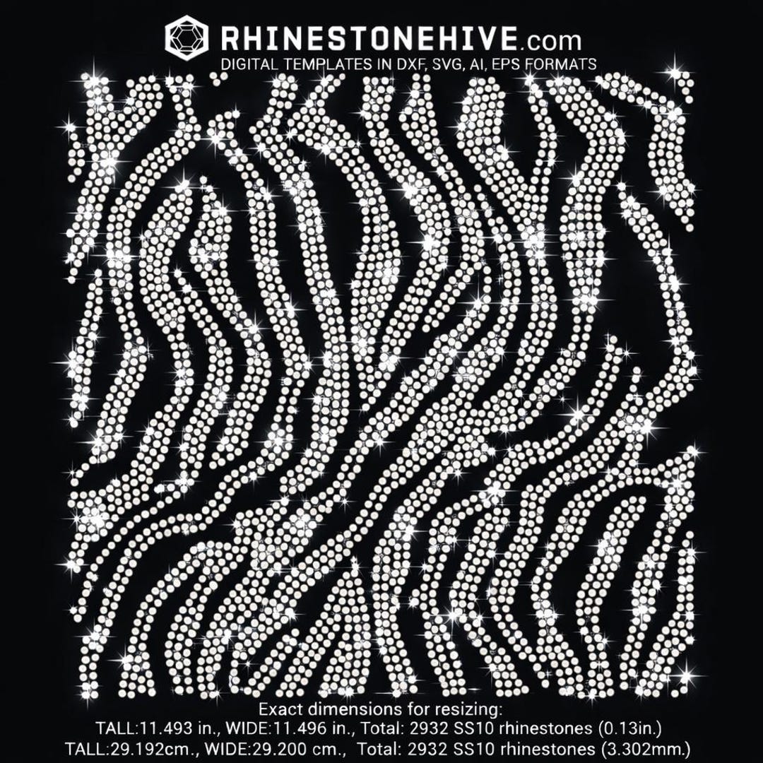 Zebra Print Rhinestone Template – Animal Print SS10 SVG PNG | Bling ...