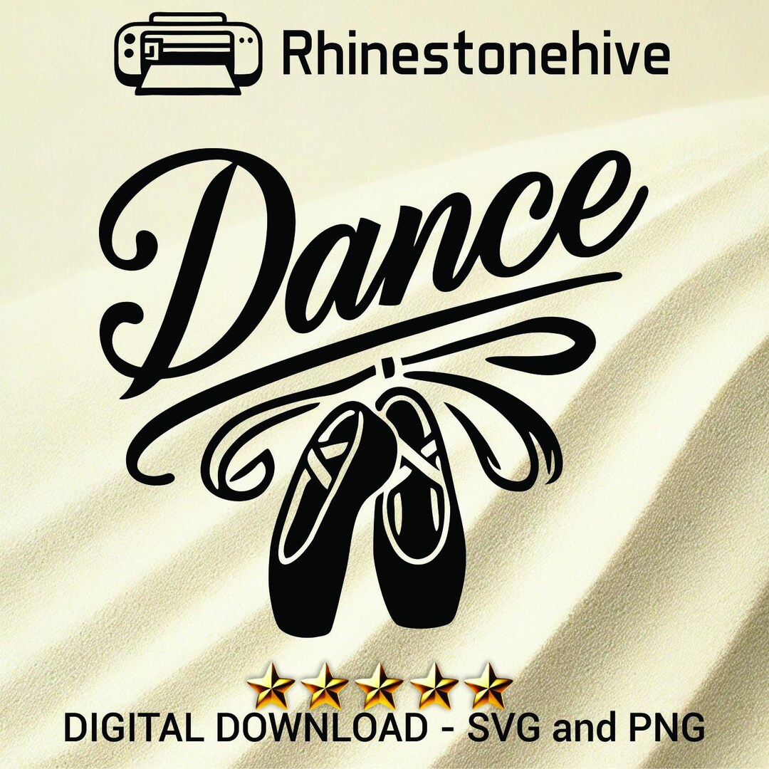 Elegant Ballet Dance – Pointe Shoes & Ribbon Digital Design ( (SVG, PNG ...