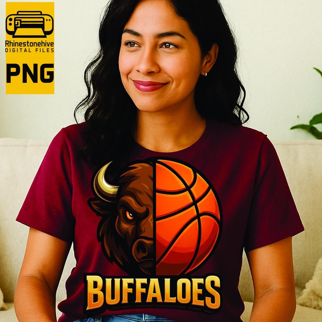 Buffaloes Mascot PNG – Half Buffalo, Half Basketball Logo for DTF, DTG ...