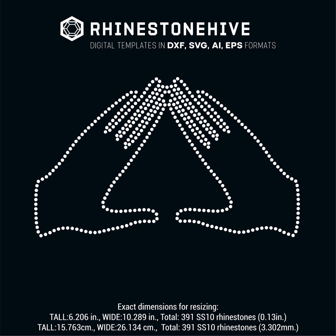 Delta Hands Rhinestone Template Digital Download, Svg, Eps, Png, Dxf - Etsy