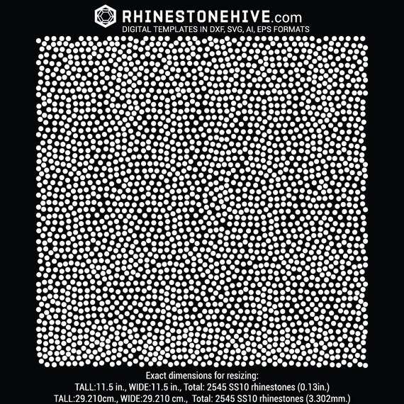 SS16 Pattern 6 Dense Fits 11.5x11.5 IN Rhinestone Template | Etsy