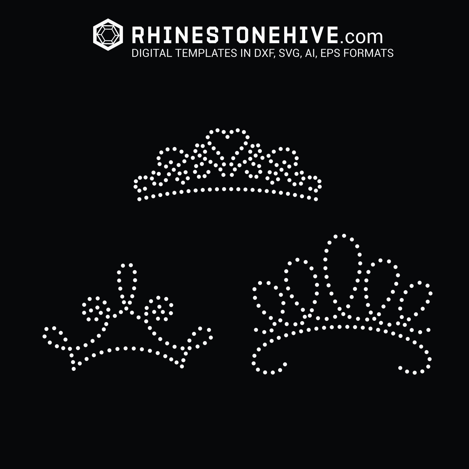 Tiara tiaras rhinestone template digital download svg eps | Etsy