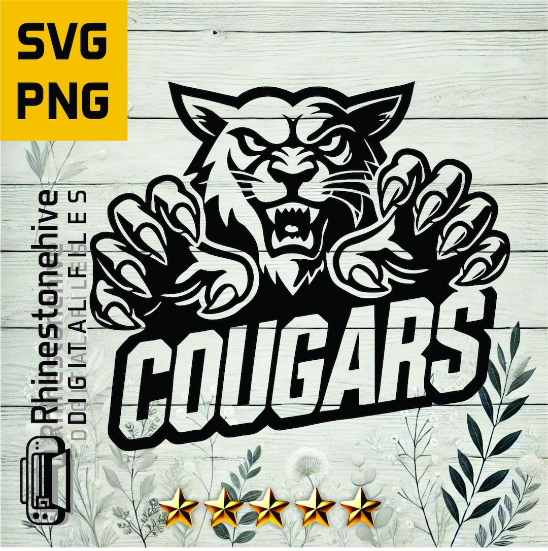 Cougars Mascot Logo – Wildcat Clipart for Cricut (SVG PNG DXF Digital ...