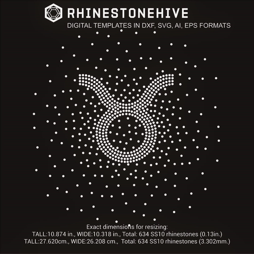 Taurus Zodiac Sign 3 Sizes Ss10 Ss8 Ss6 Rhinestone Template Digital ...