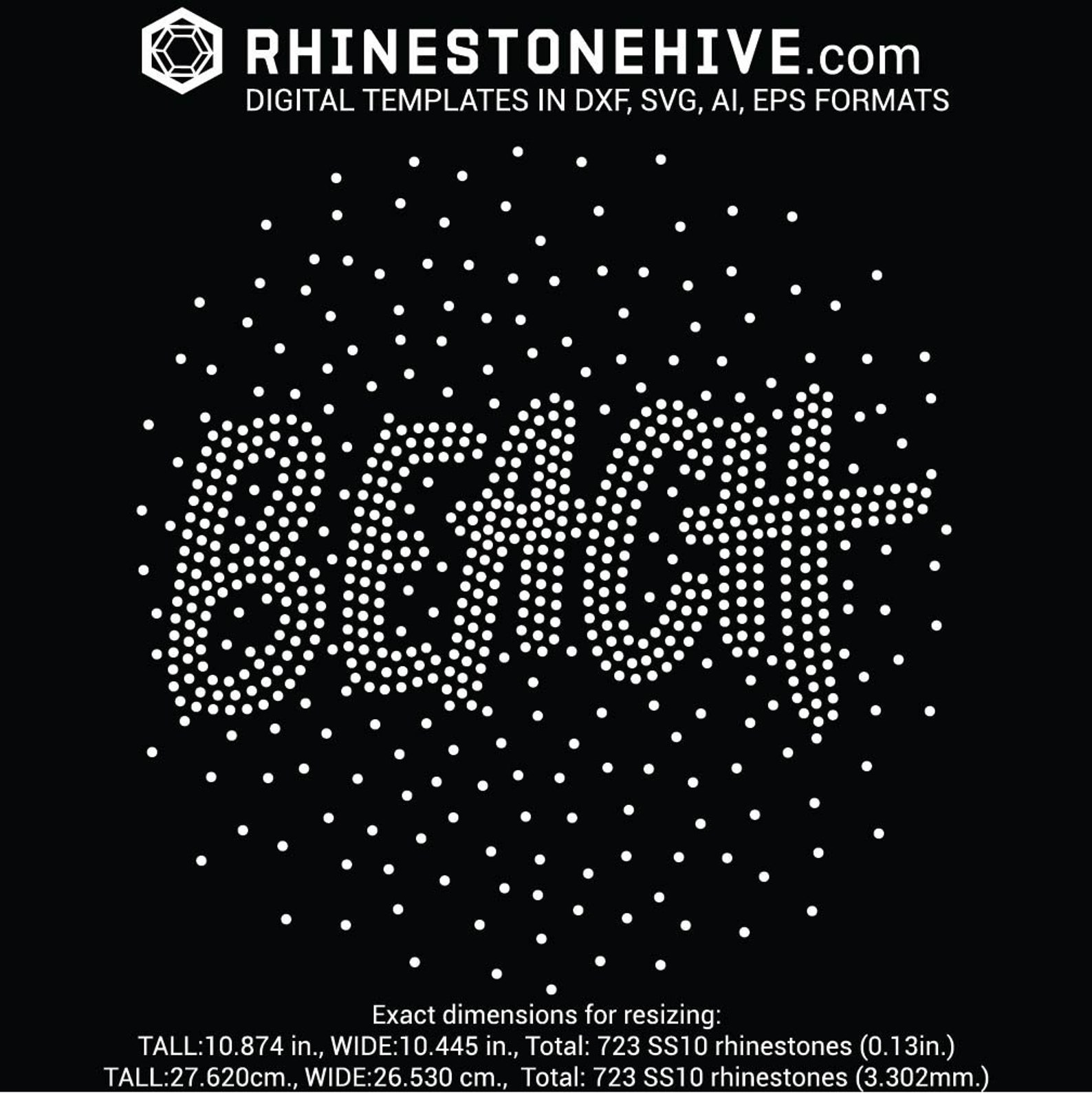 Beach Scattered Rhinestone Template Digital Download Svg - Etsy