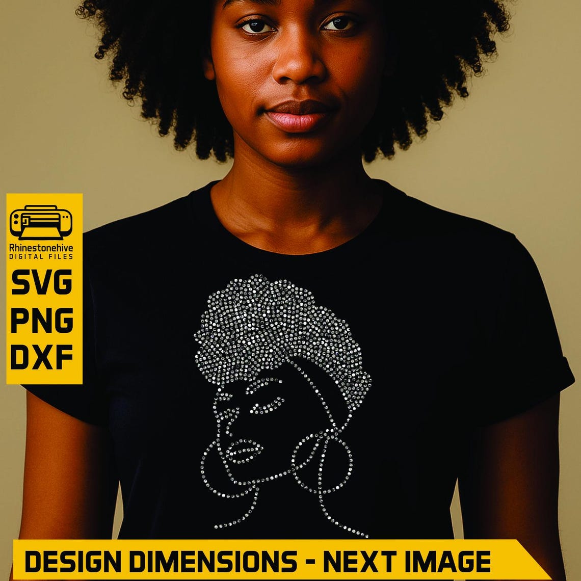 Afro Diva Rhinestone Template, SVG, PNG, DXF (digital Download) - Etsy