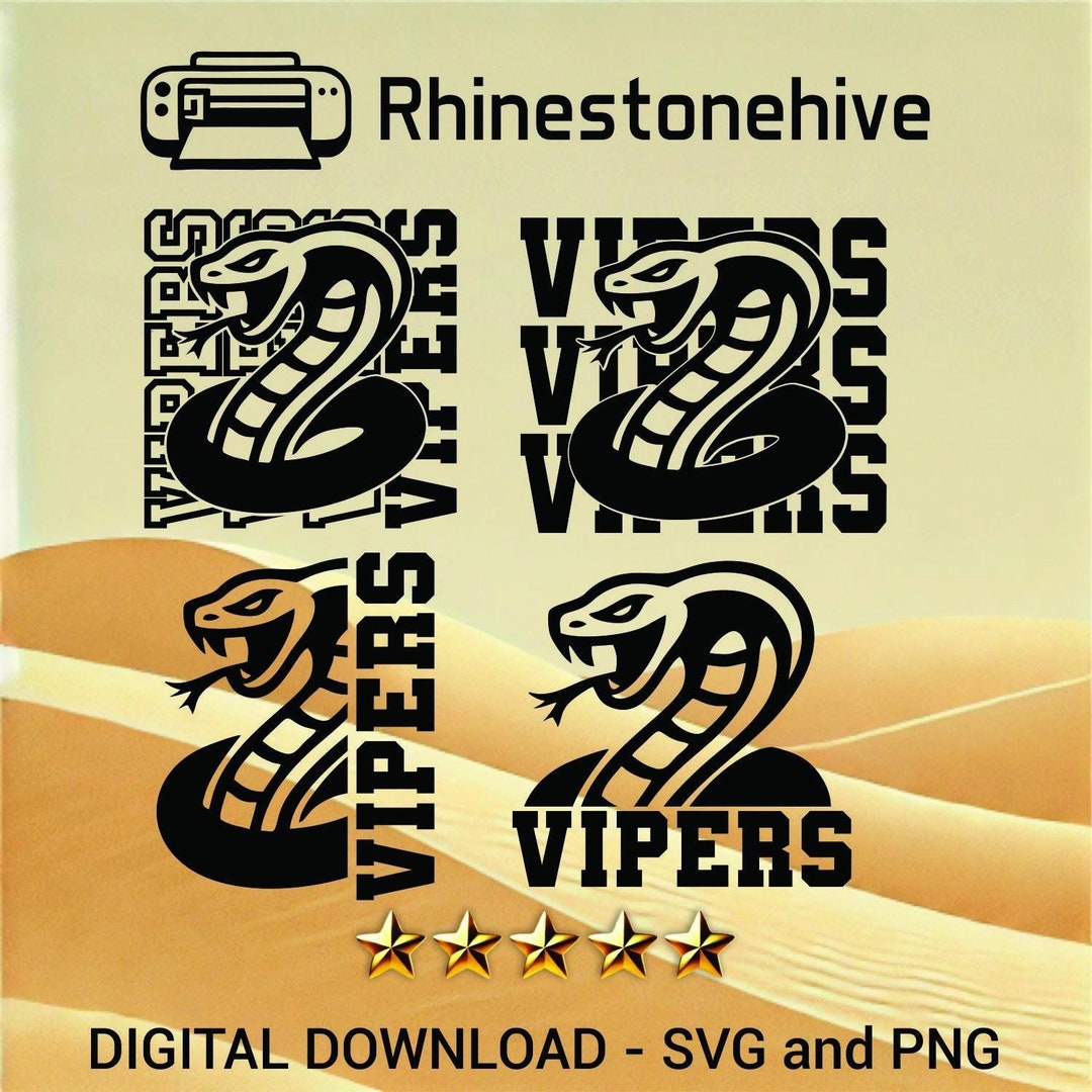 Vipers Typography Logo Pack Premium Digital Artwork in SVG & PNG 4 ...