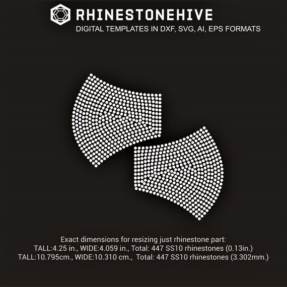 Half Face Mask Pattern and Rhinestone Template Large Size | Etsy