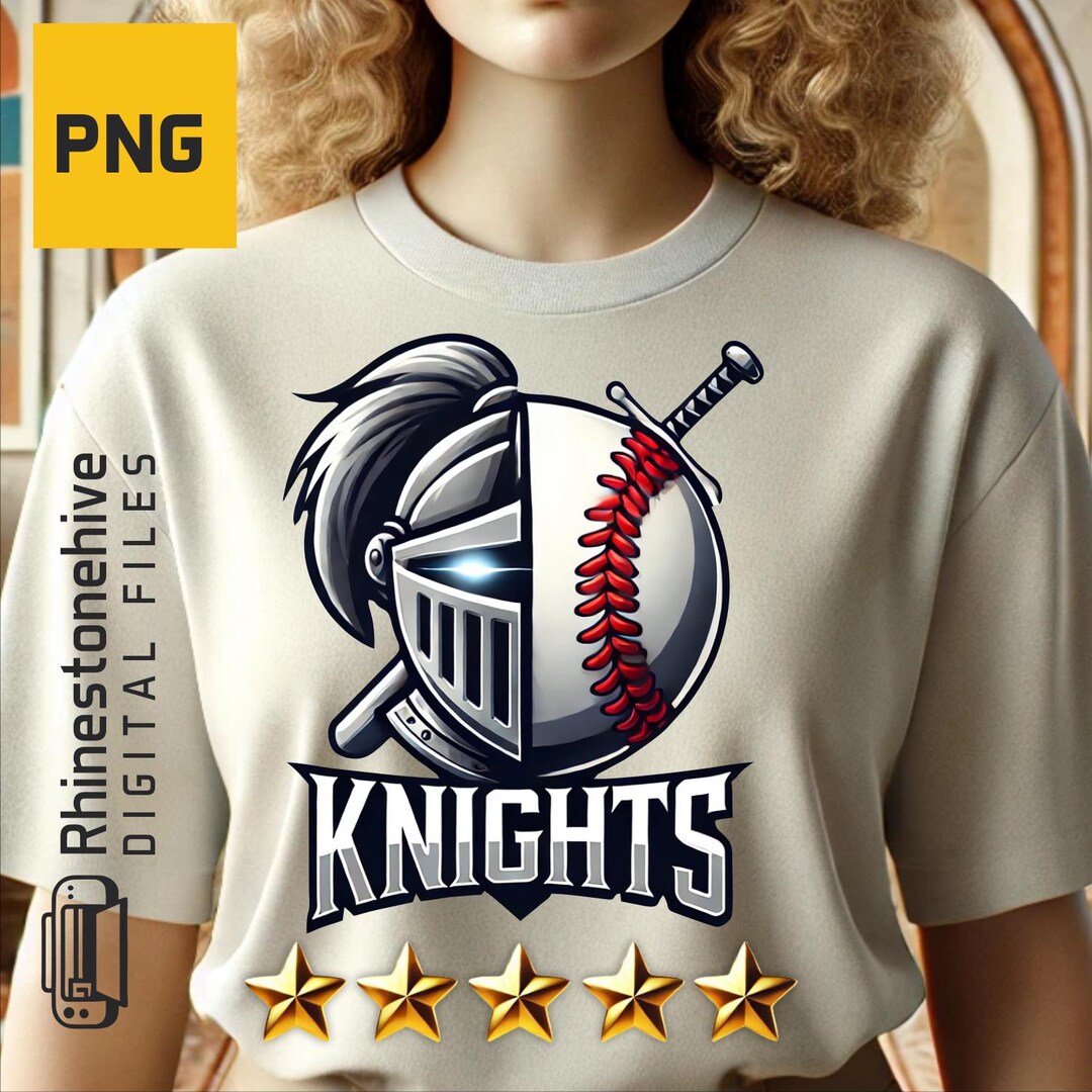 Knights Baseball Mascot PNG – Half Knight Helmet, Half Baseball Design ...